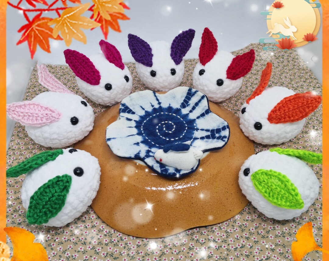 Crochet Snow Mochi Bunny Manju Plush - Etsy