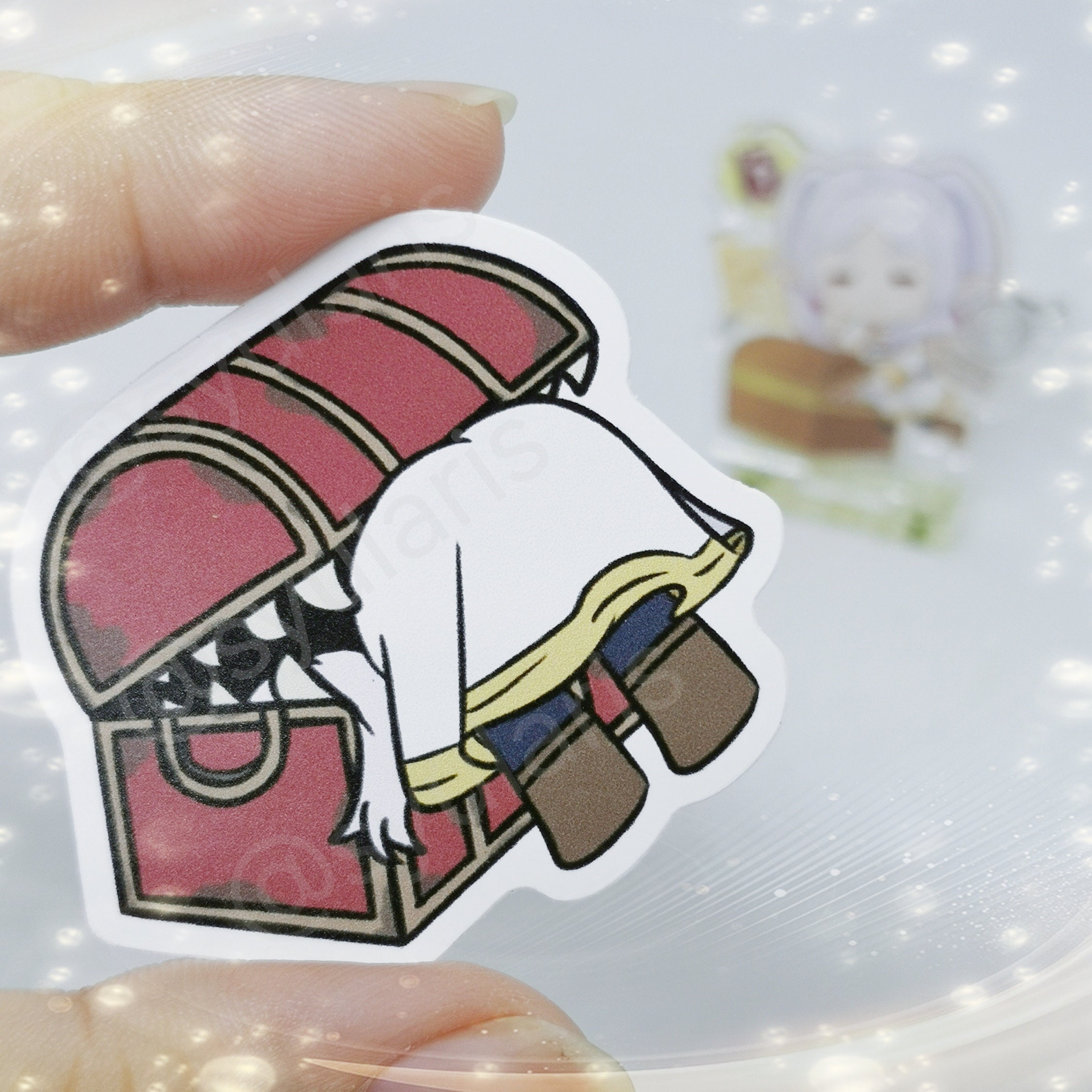 Fanart Stickers - Elf Mage Frieren Mimic Chest - Etsy