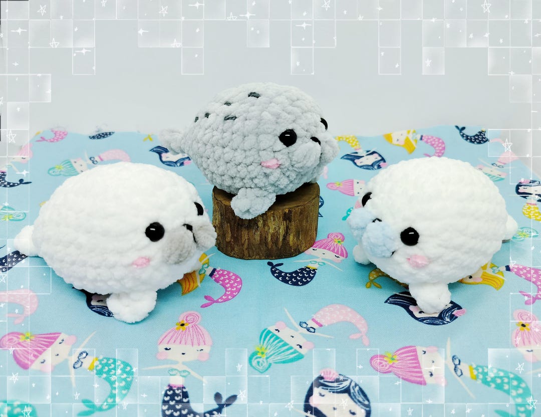 Crochet Selkie Harp Seal Plush - Etsy