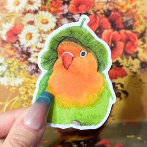 Bird Stickers - 8cm - Birb Stickers - Glitter Sticker - Parrot Sticker ...