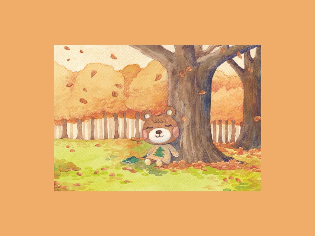 Animal Crossing Maple Print: Autumn Watercolor Postcard (A6) - Etsy