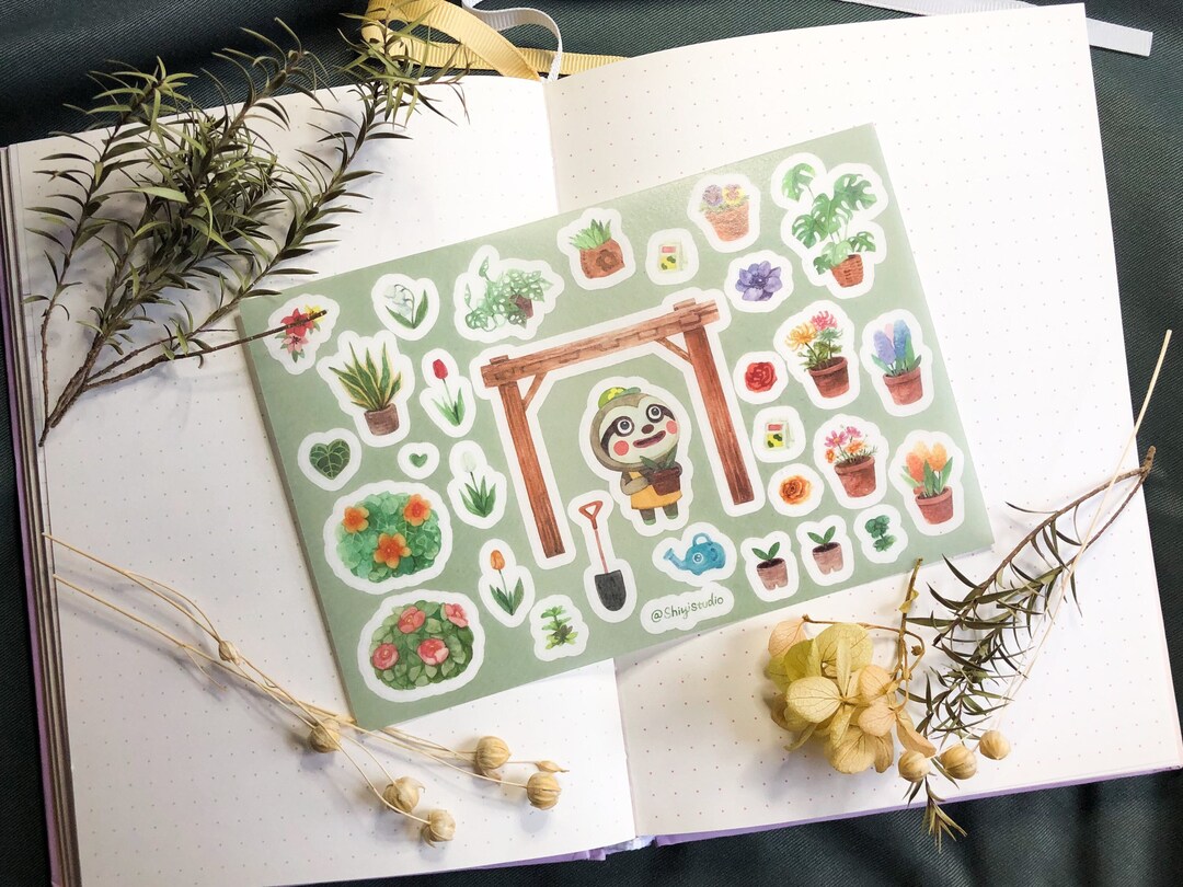 Animal Crossing Sticker Sheet Washi Paper Leif Animal Crossing ACNH ...