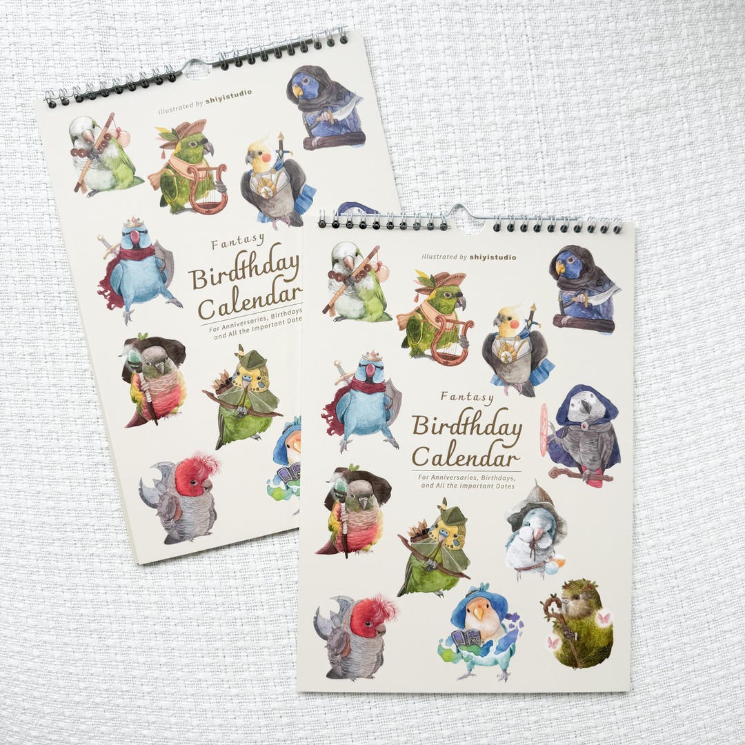 Perpetual Calendar - Birthday Calendar A4 - 210x297mm - Bird Calendar ...