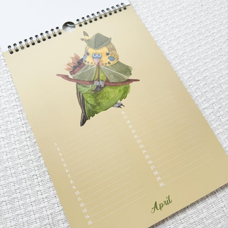 Perpetual Calendar - Birthday Calendar A4 - 210x297mm - Bird Calendar ...