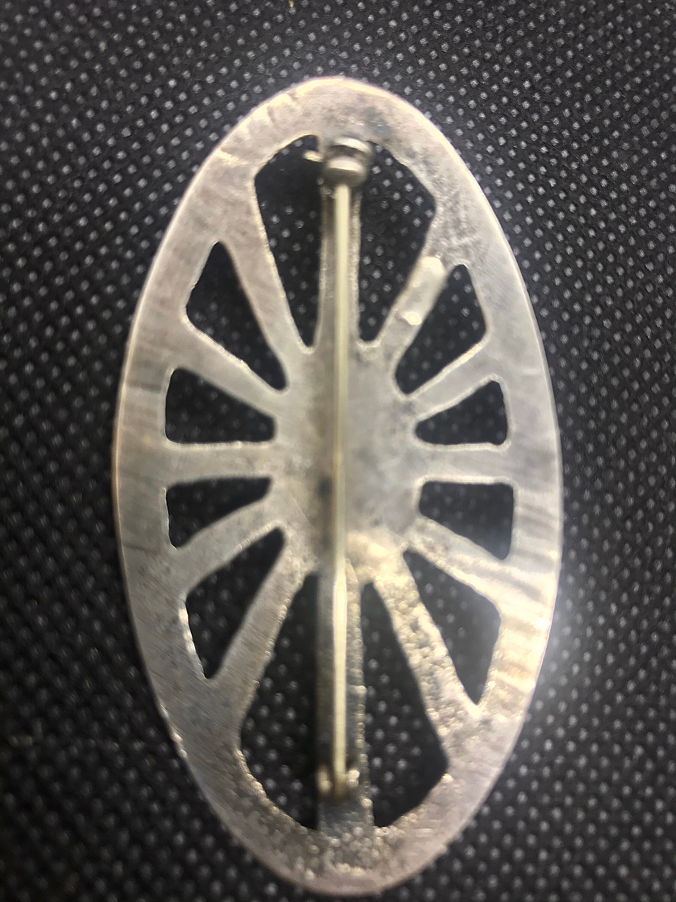 Navajo Cast Silver Wagon Wheel Pin/pendant With Smooth Bezel - Etsy