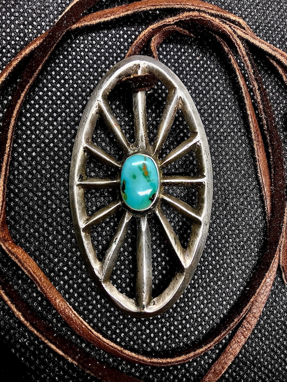 Navajo Cast Silver Wagon Wheel Pin/pendant With Smooth Bezel | Etsy