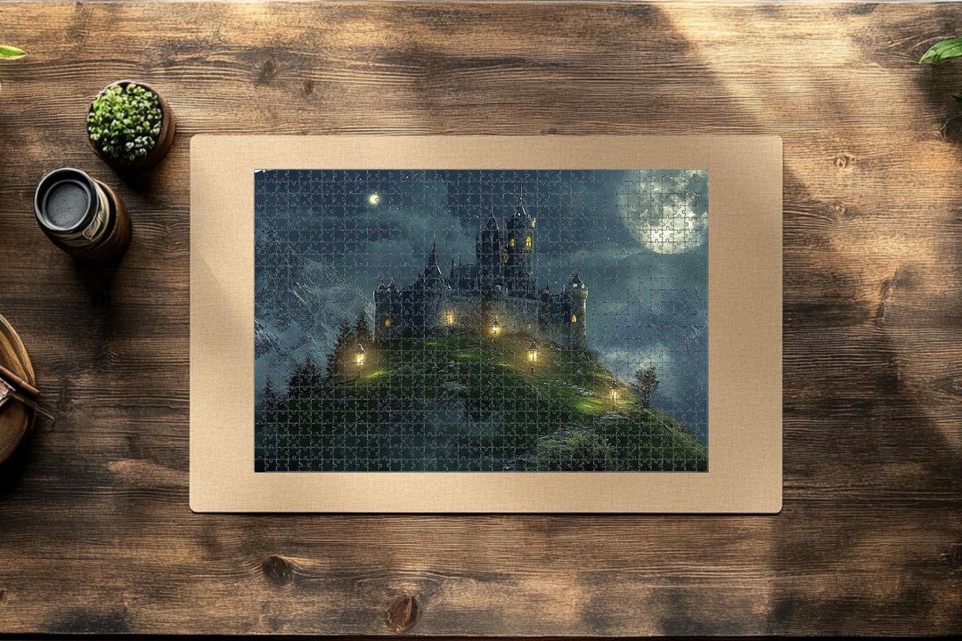 Enchanted Castle at Midnight Puzzle - Mystical Moonlit Scene With ...