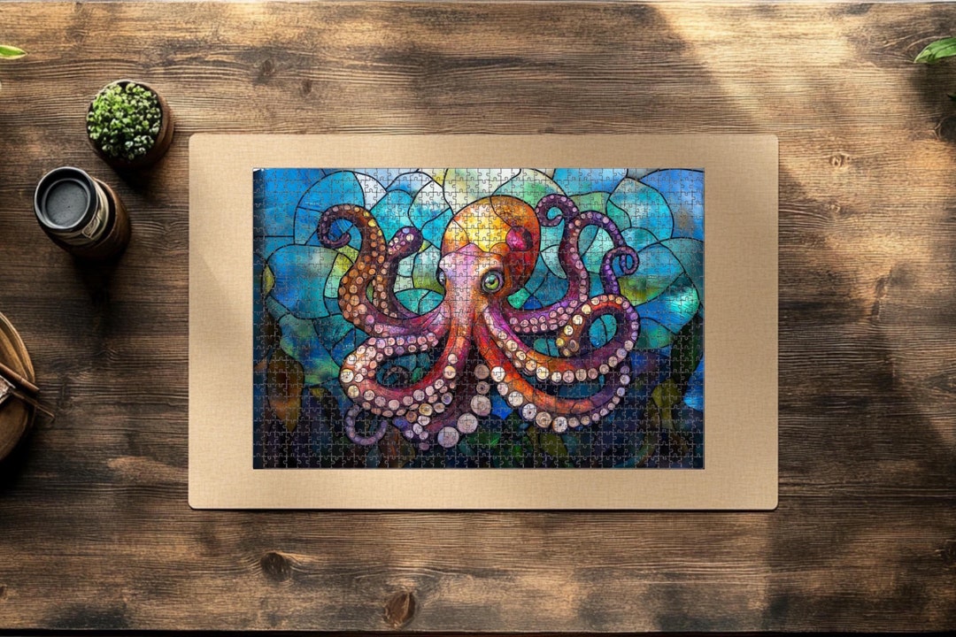 Colorful Octopus Stained Glass Puzzle | Perfect Gift for Puzzle Lovers ...