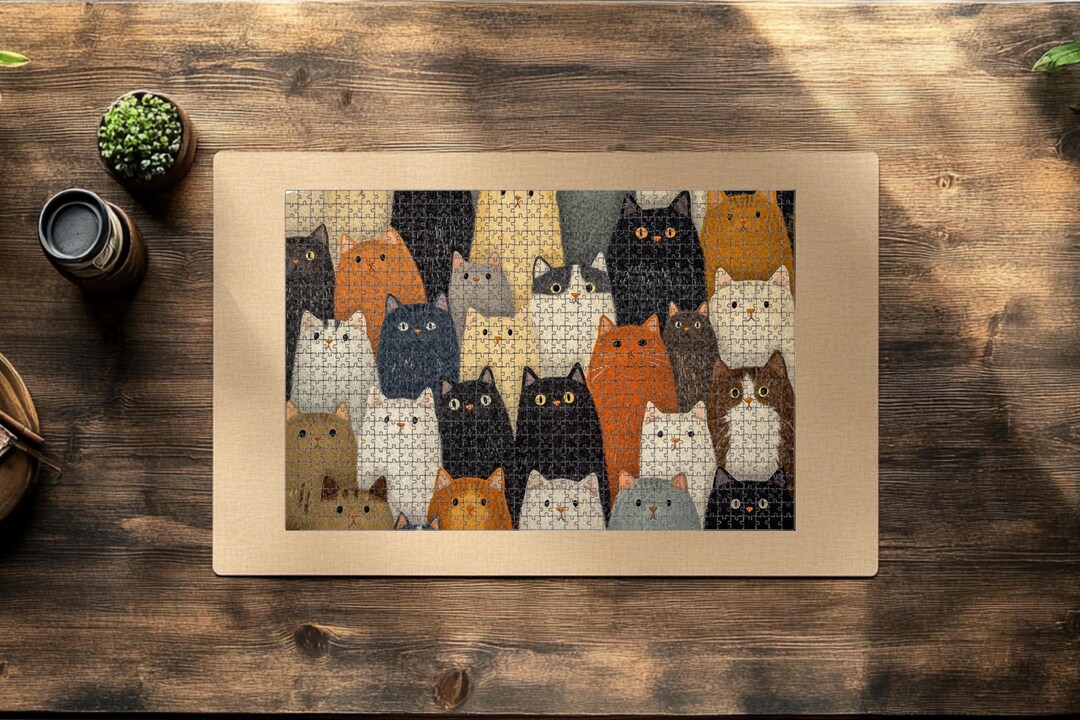 Adorable Cat Crowd Puzzle – Charming Feline Faces for Cat Lovers | Fun ...