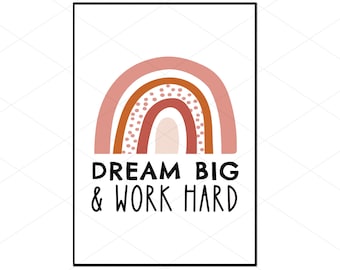 Boho Rainbow Inspirational Quote Poster Pack Printable | Etsy