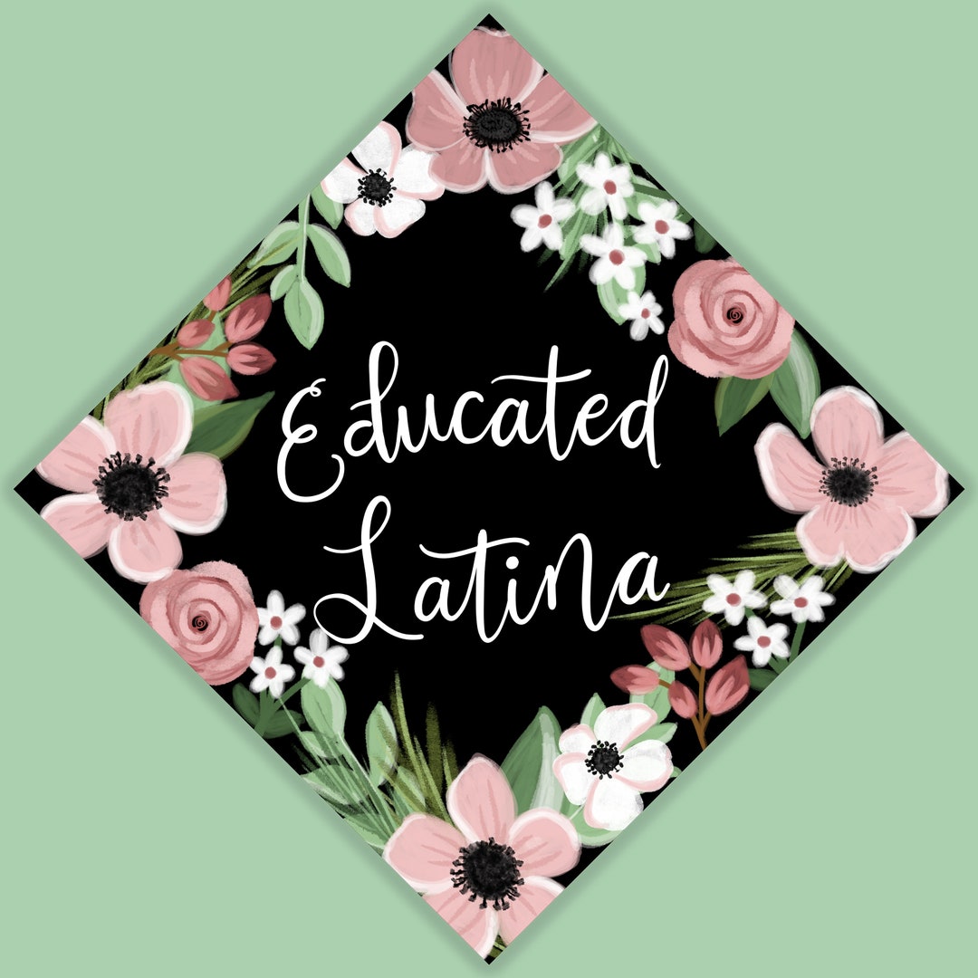 Educated Latina Boho Pink Floral Graduation Cap Topper, Mexican Culture ...