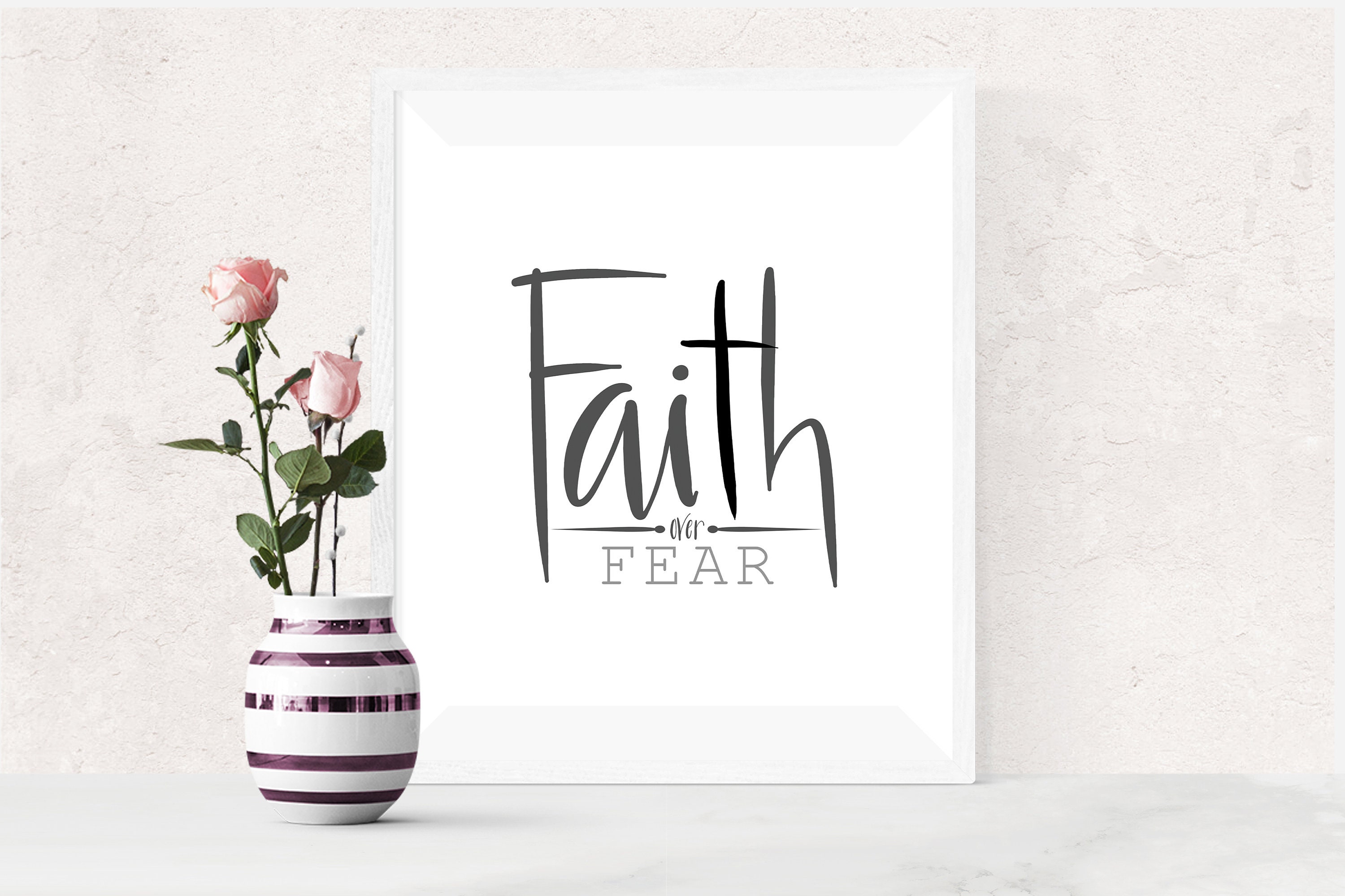 Faith Over Fear Printable Wall Art, Instant Download, Trust God ...