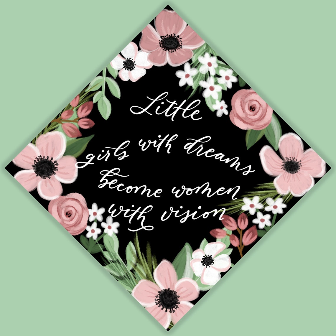 Topper de remise des diplômes floral rose bohème pour femmes avec ...