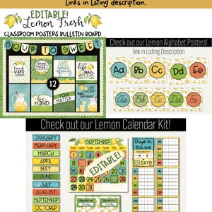 Colorful Lemon Themed Meet the Teacher Templett Template, Instant ...
