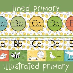 Lemon Theme Classroom Alphabet Posters, Cursive and Printing Letter ...
