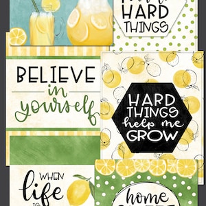 Lemon Fresh EDITABLE Growth Mindset Classroom Posters, Banner, Borders ...