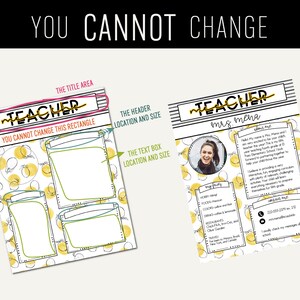 Colorful Lemon Themed Meet the Teacher Templett Template, Instant ...