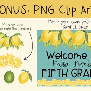 Lemon Theme Classroom Alphabet Posters, Cursive and Printing Letter ...