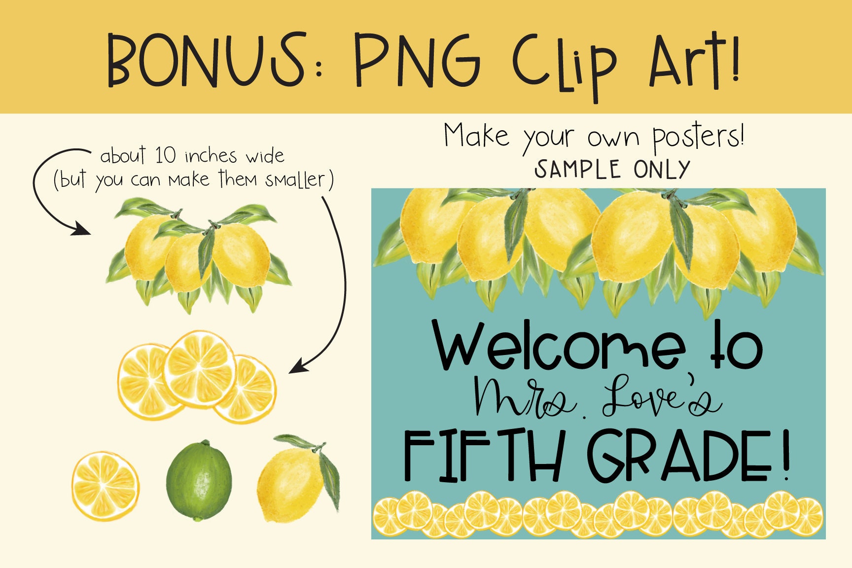 Lemon Theme Classroom Alphabet Posters, Cursive and Printing Letter ...