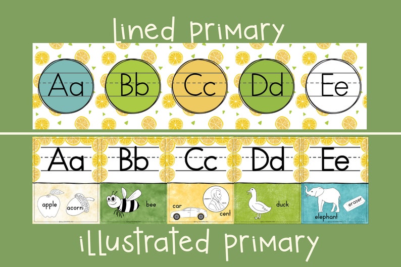 Colorful, Cheerful, Calming Lemon Theme Editable Classroom Alphabet ...