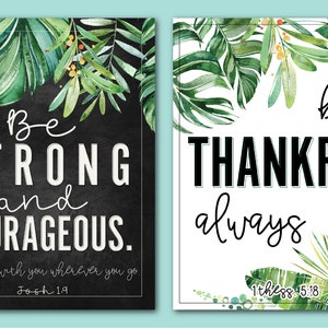 Christian Tropical Greenery Classroom Décor Growth Mindset Scripture ...