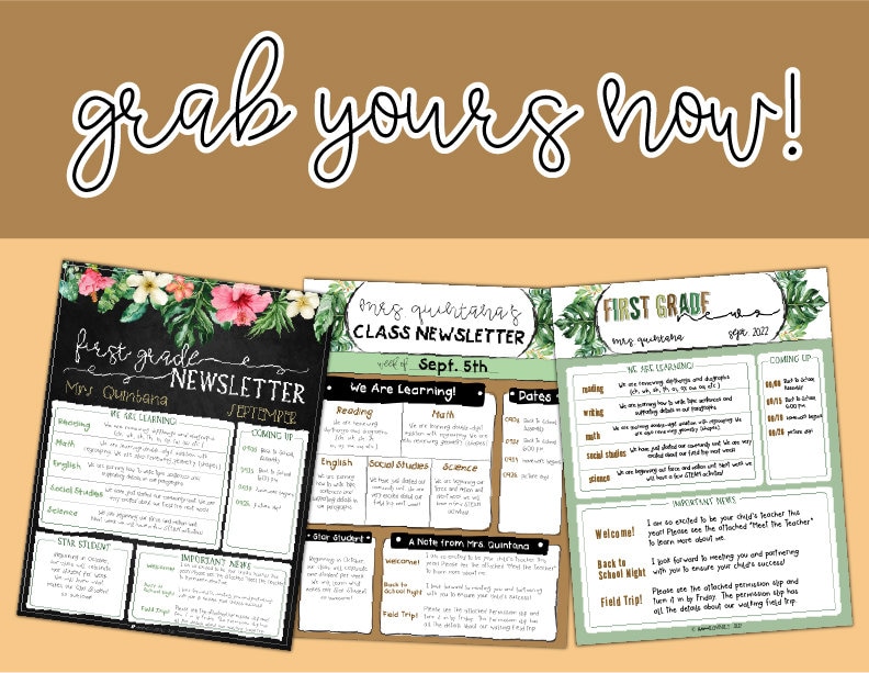 Fully Editable Tropical Classroom Newsletters, Tropical Greenery ...