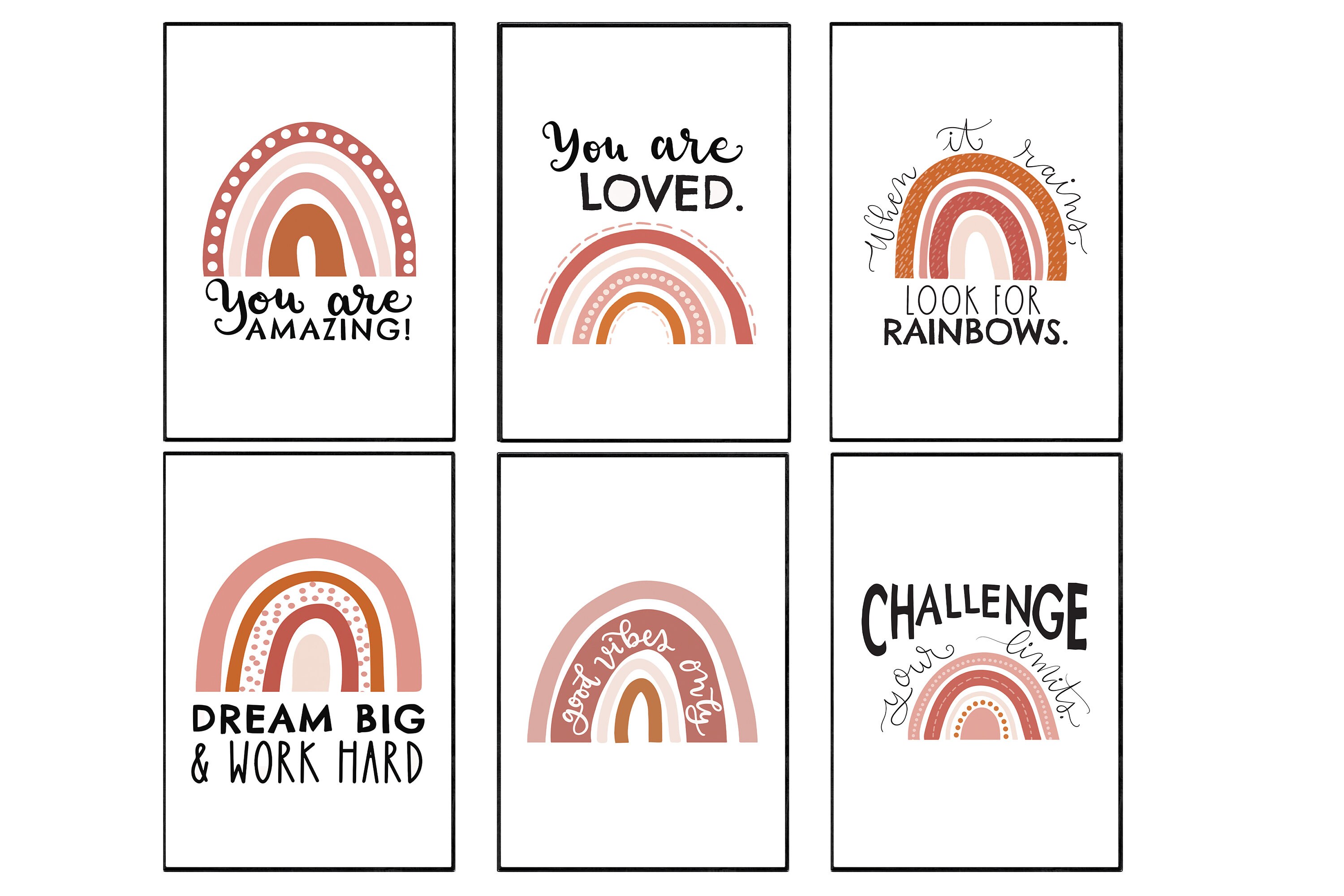 Boho Rainbow Inspirational Quote Poster Pack Printable | Etsy Boho Rainbow Inspirational Quote Poster Pack Printable | Etsy
