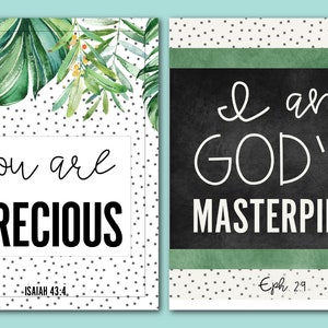 Christian Tropical Greenery Classroom Décor Growth Mindset Scripture ...