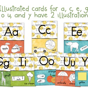 Lemon Theme Classroom Alphabet Posters, Cursive and Printing Letter ...