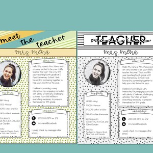 Colorful Lemon Themed Meet the Teacher Templett Template, Instant ...