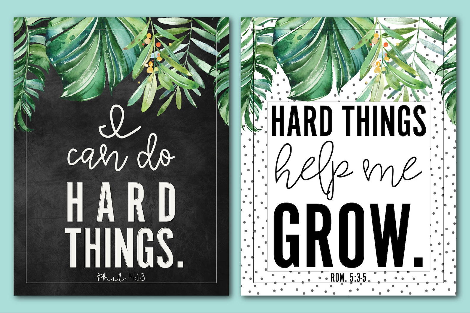Christian Tropical Greenery Classroom Décor Growth Mindset Scripture ...