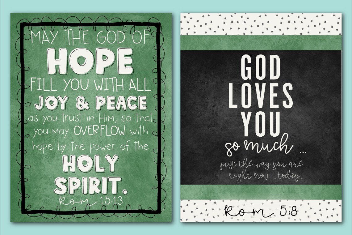 Christian Tropical Greenery Classroom Décor Growth Mindset Scripture ...