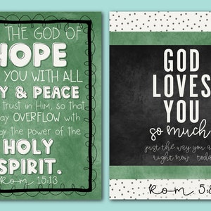 Christian Tropical Greenery Classroom Décor Growth Mindset Scripture ...