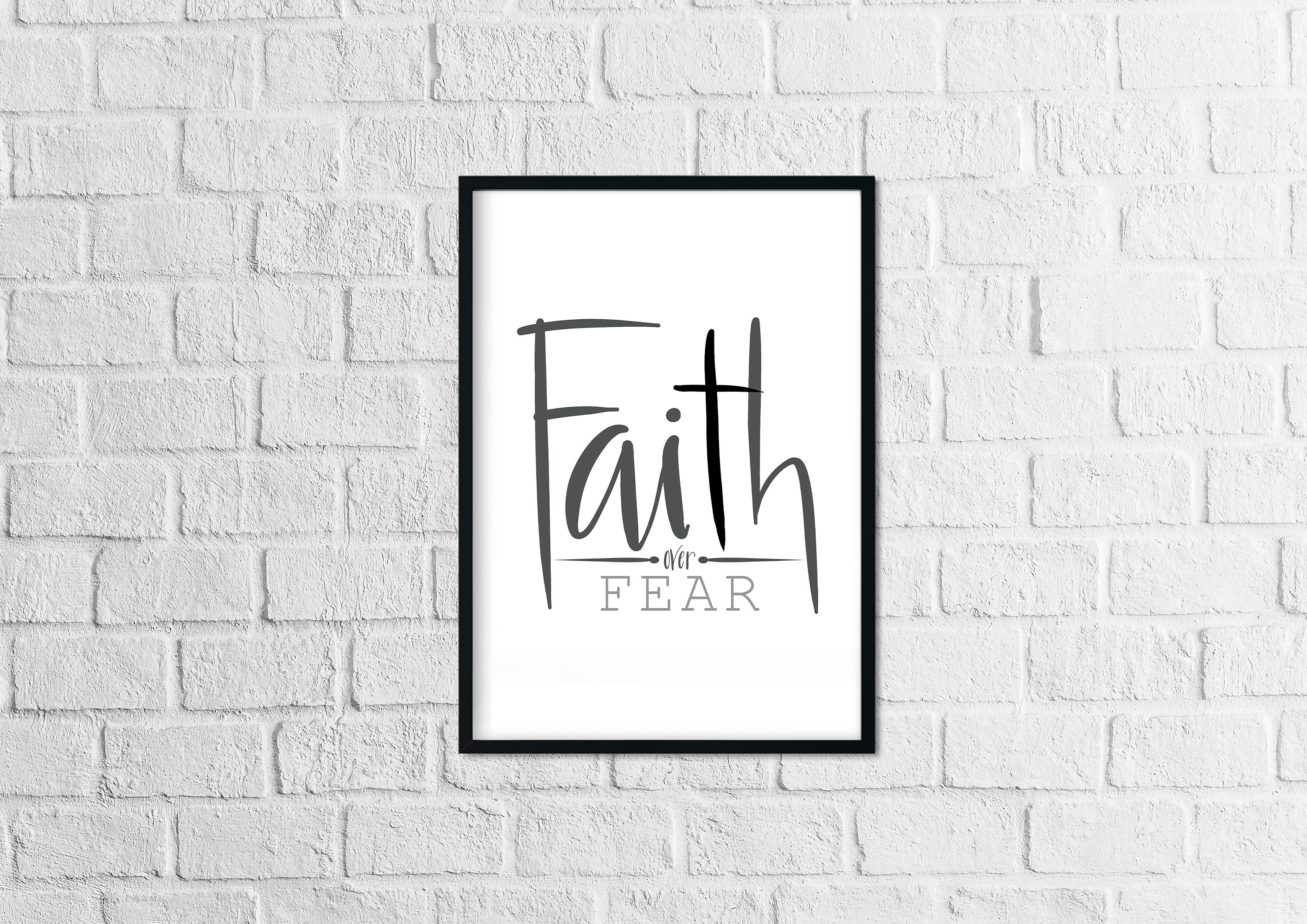 Faith Over Fear Printable Wall Art, Instant Download, Trust God ...