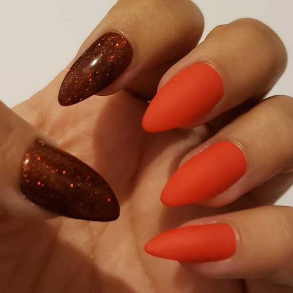 Rust Orange Nail - Etsy