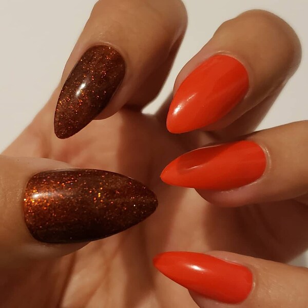 Rust Orange Nail - Etsy