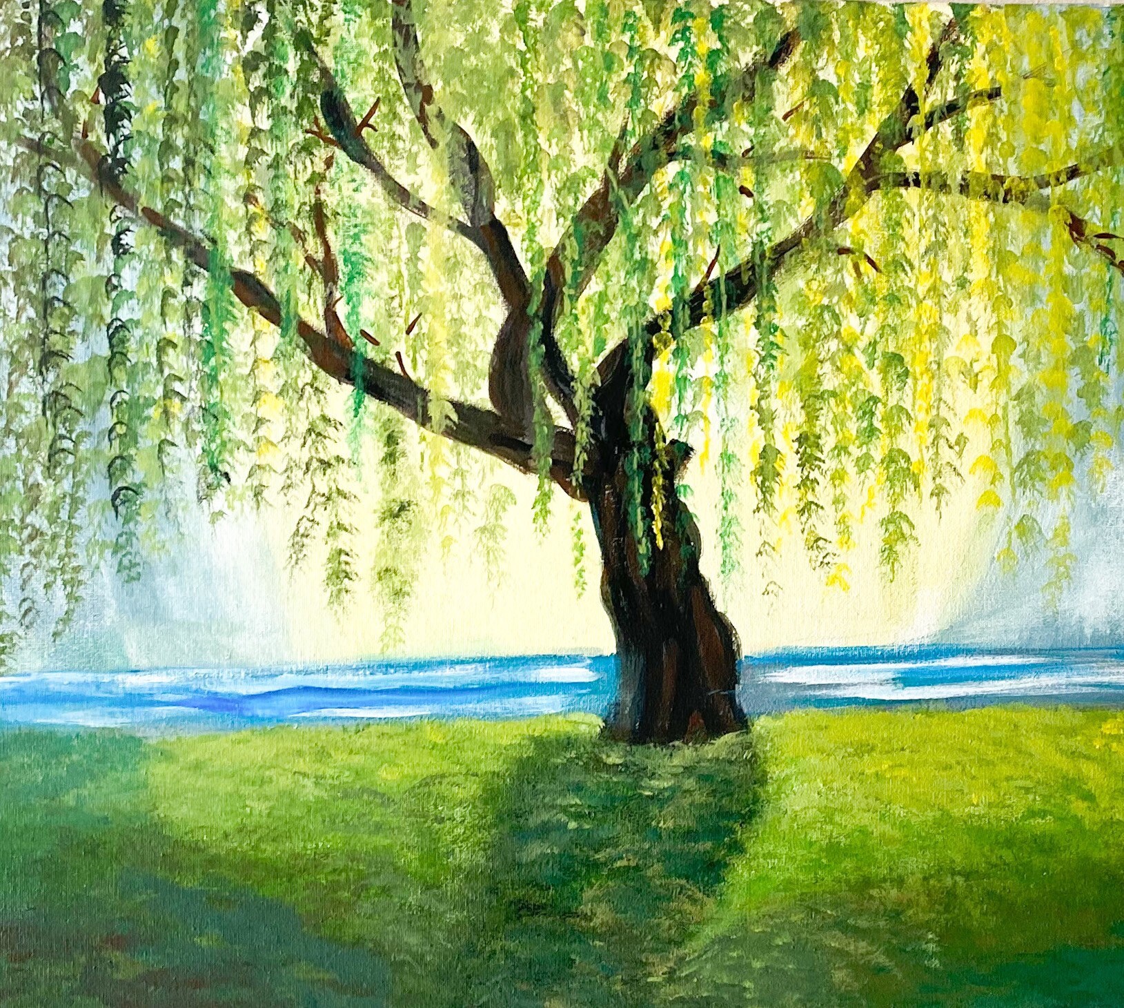 Weeping Willow Art Print - Acrylic Painting - Tree Art - Tree Lover ...