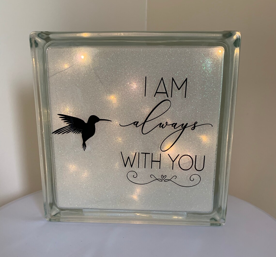 Lighted Hummingbird Glass Block Hummingbird Memory Decor - Etsy
