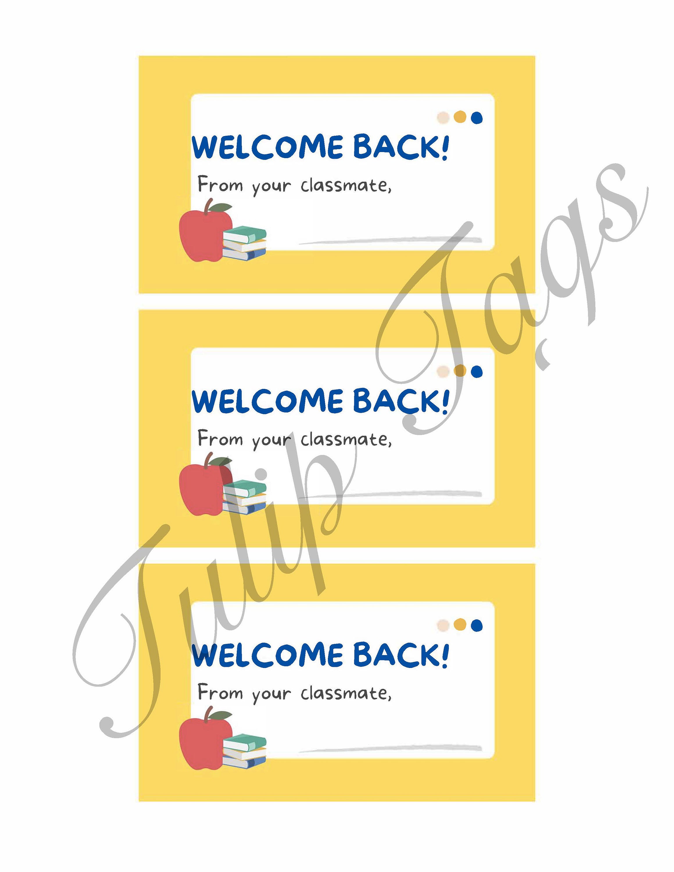 Welcome Back to School Gift Tags - Instant Download, Personalize and ...