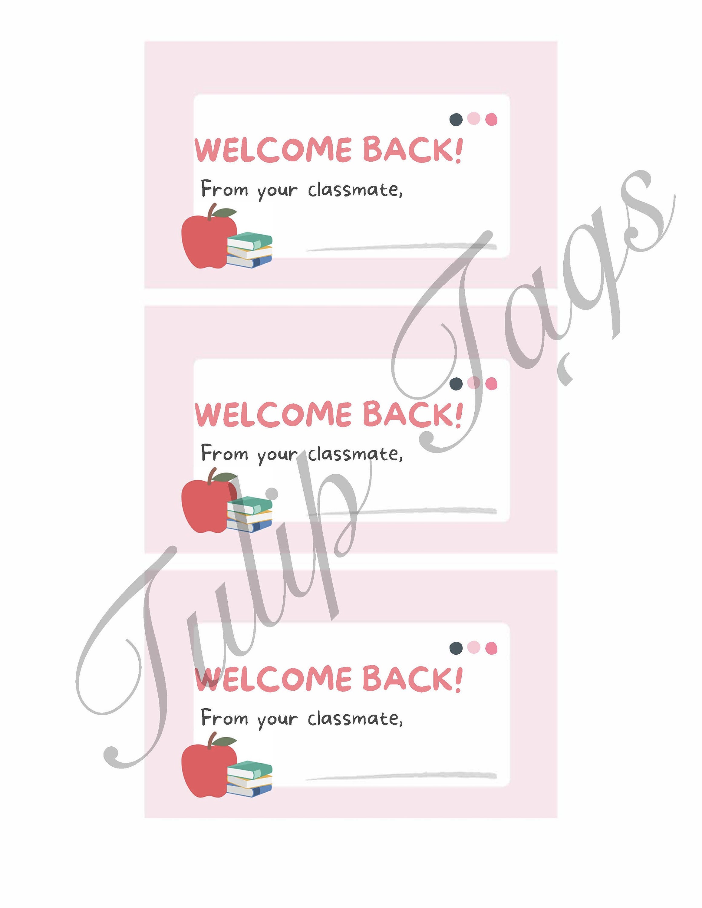 Welcome Back to School Gift Tags - Instant Download, Personalize and ...