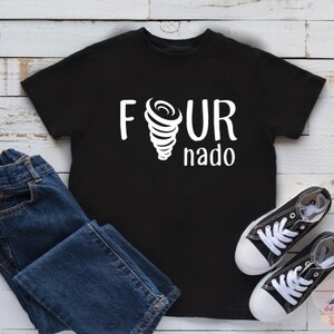 FOURNADO Kids BIRTHDAY Tshirt / FOUR Birthday Tshirt / 4th Birthday ...