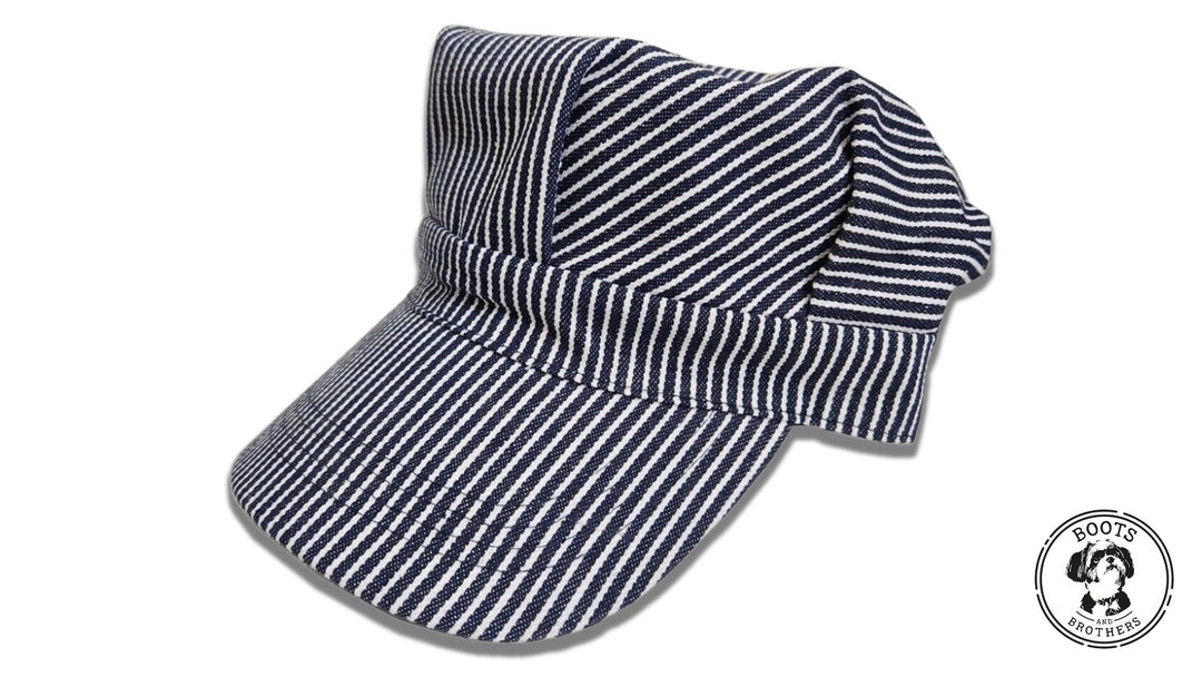 Blue Hickory Striped Train Conductor Engineer Hat - Etsy