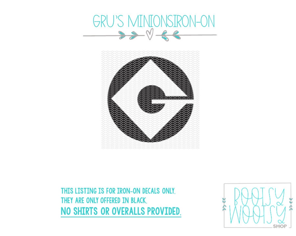 Gru's Minion Overall Logo Vinyl Iron-on Decal - Etsy