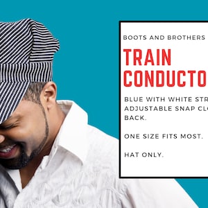 Blue Hickory Striped Train Conductor Engineer Hat - Etsy