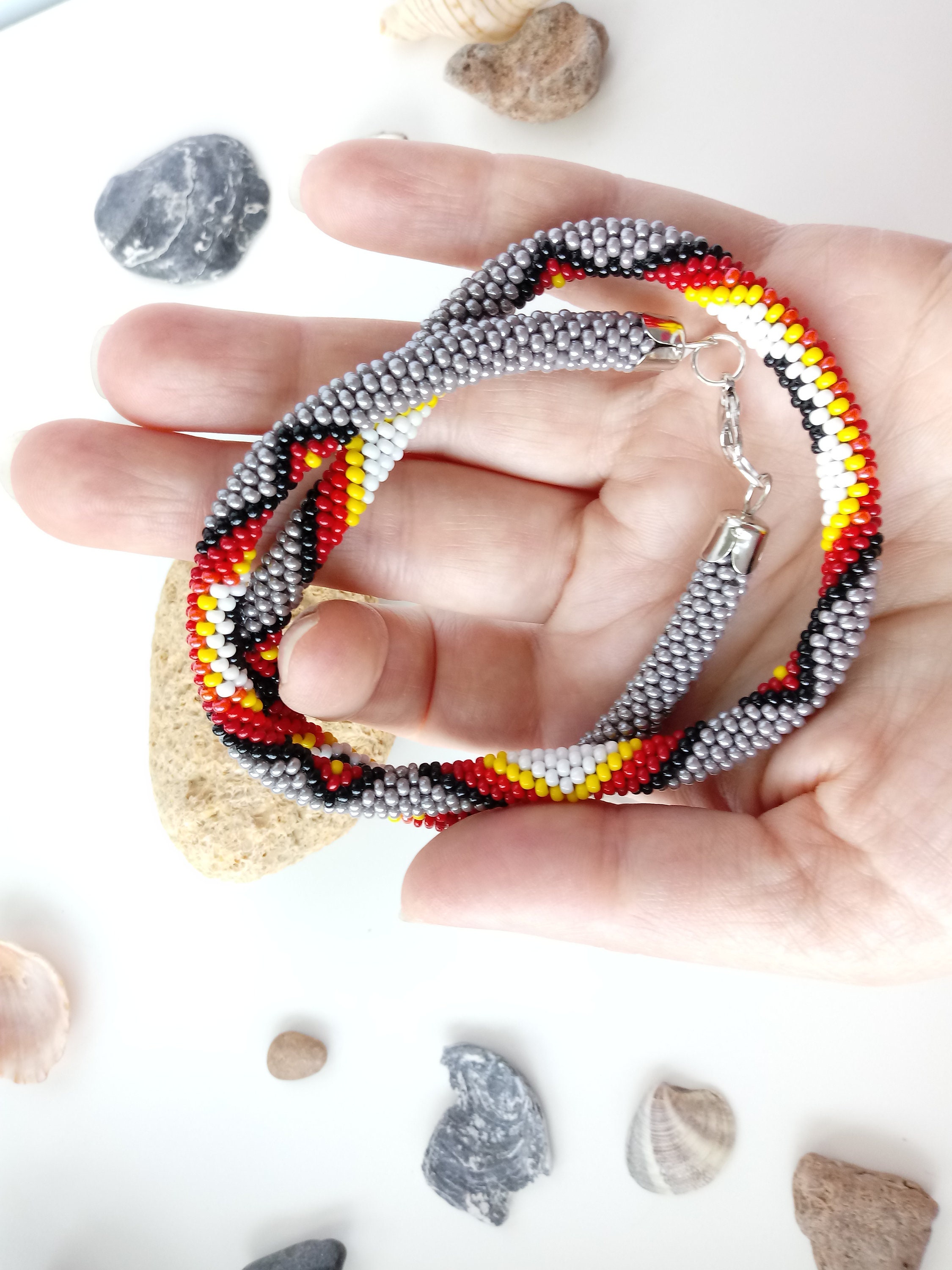 Beaded crochet rope pattern PDF pattern Native american | Etsy