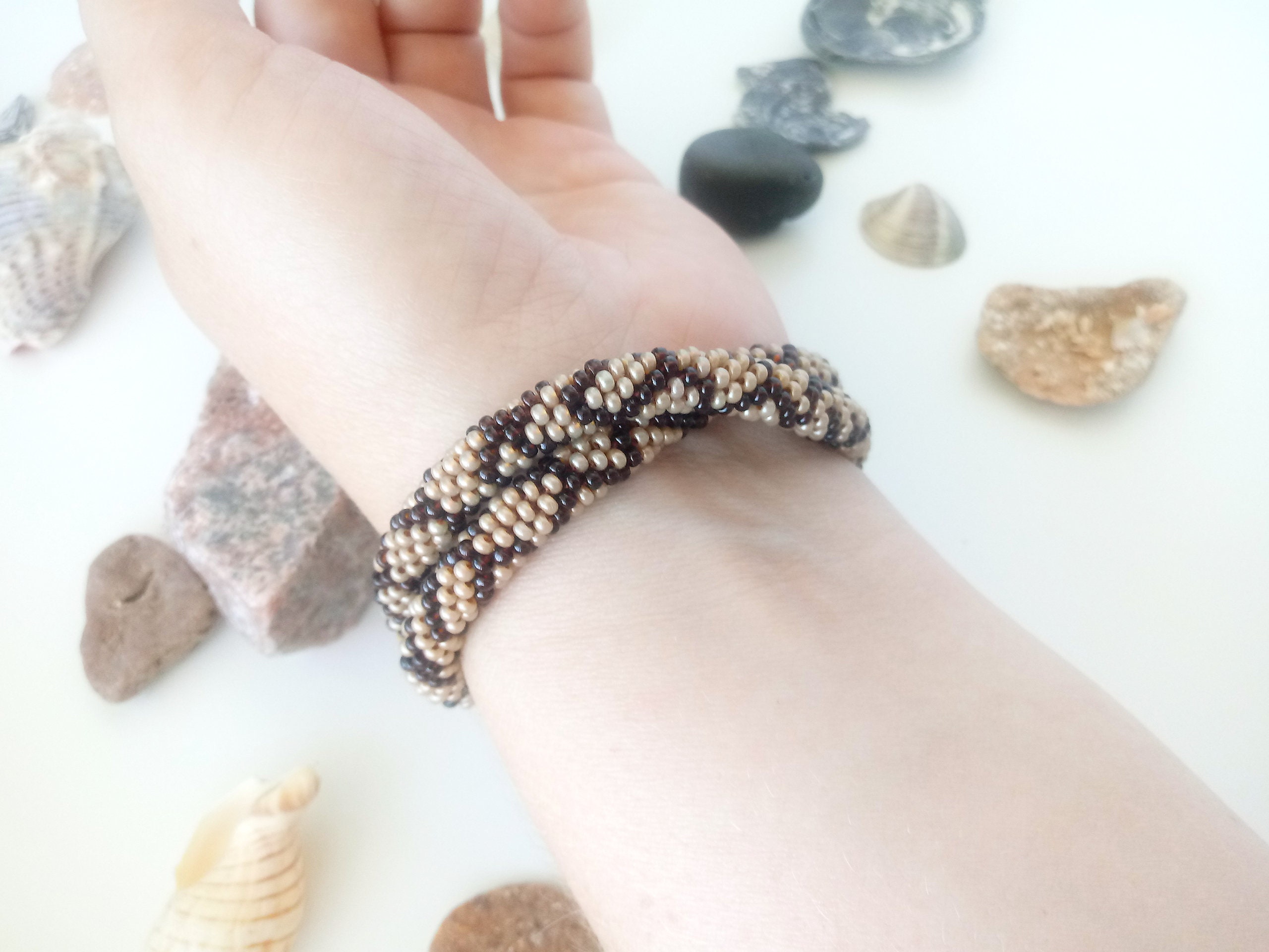 Beaded Crochet Rope Necklace PDF Pattern Seed Bead Snake - Etsy