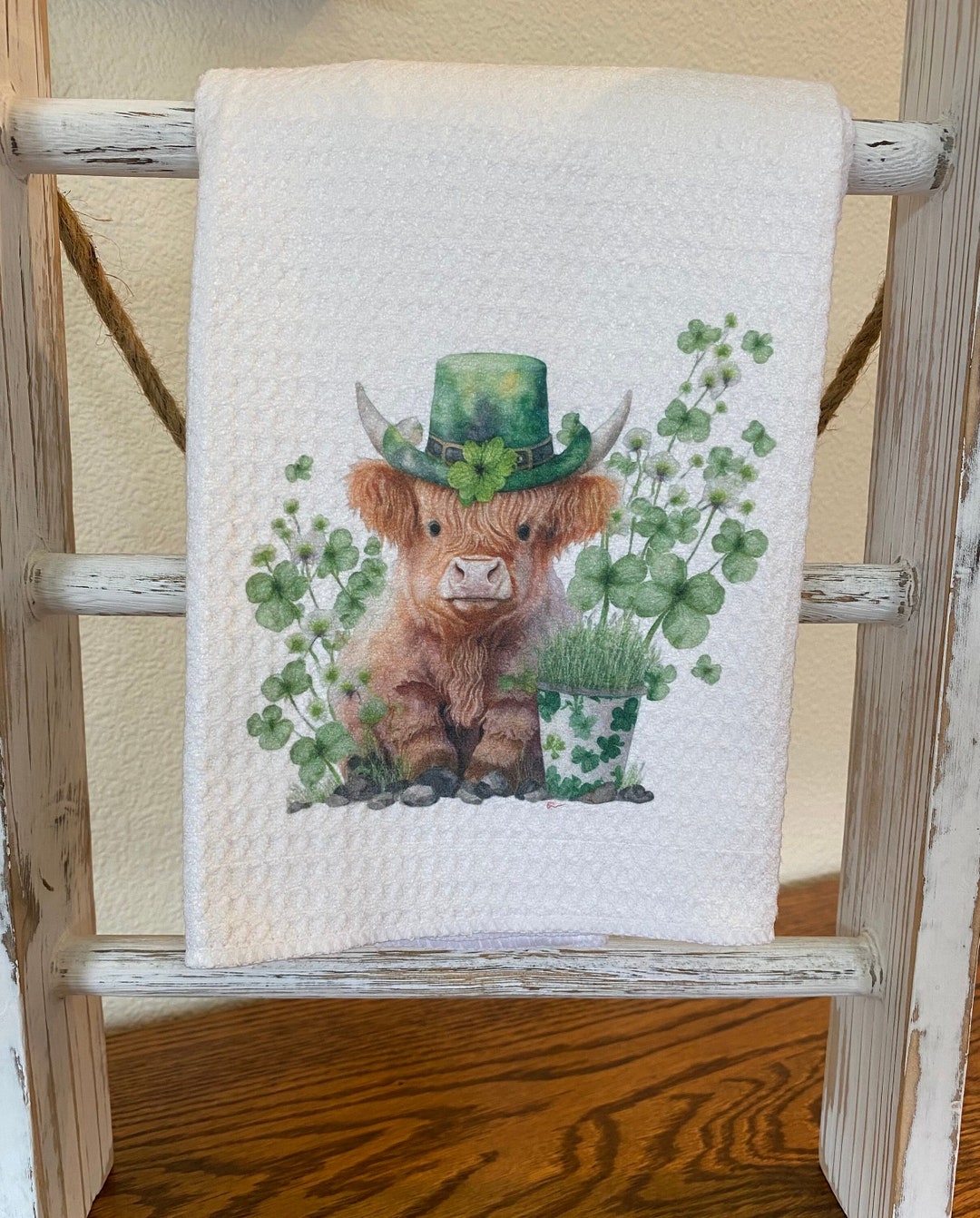 Highland Cow St.patrick's Day Kitchen Towel ,country Décor, Gifts Under ...