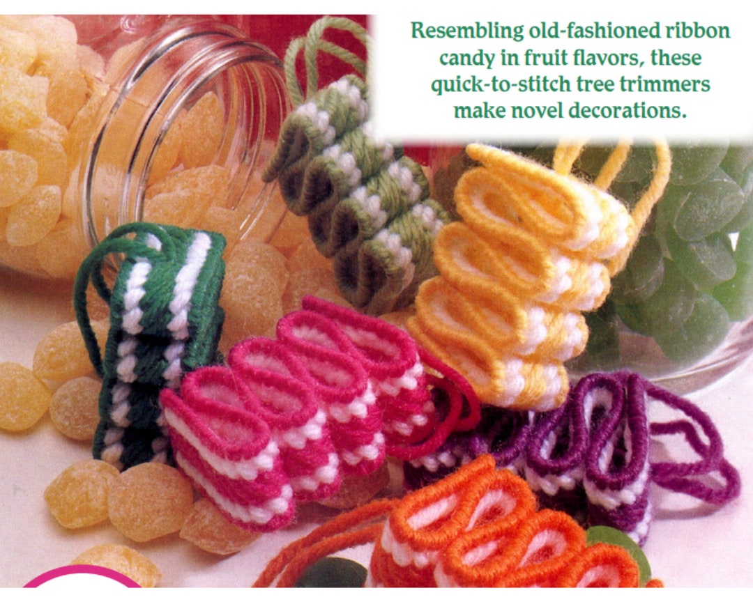 Ribbon Candy Ornaments Plastic Canvas Pattern - Etsy
