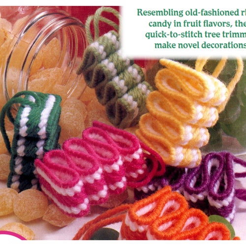 Ribbon Candy Ornaments Plastic Canvas Pattern - Etsy