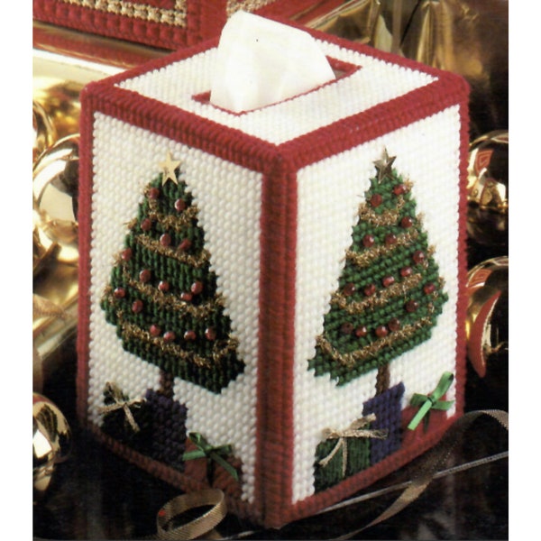 Plastic Canvas Christmas Tree Tissue Box Pattern - Etsy